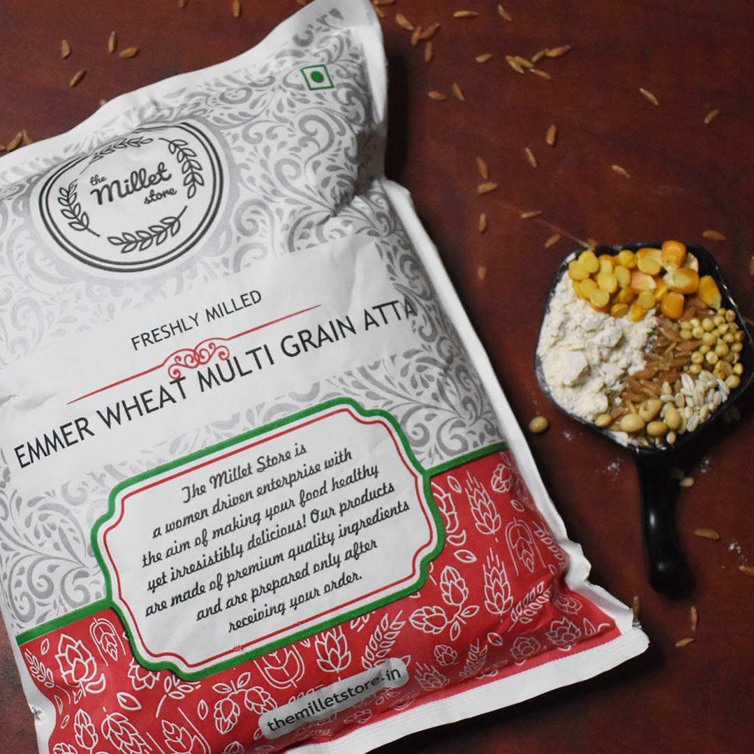Emmer Wheat Multi-Grain & Seeds Atta - The Millet Store