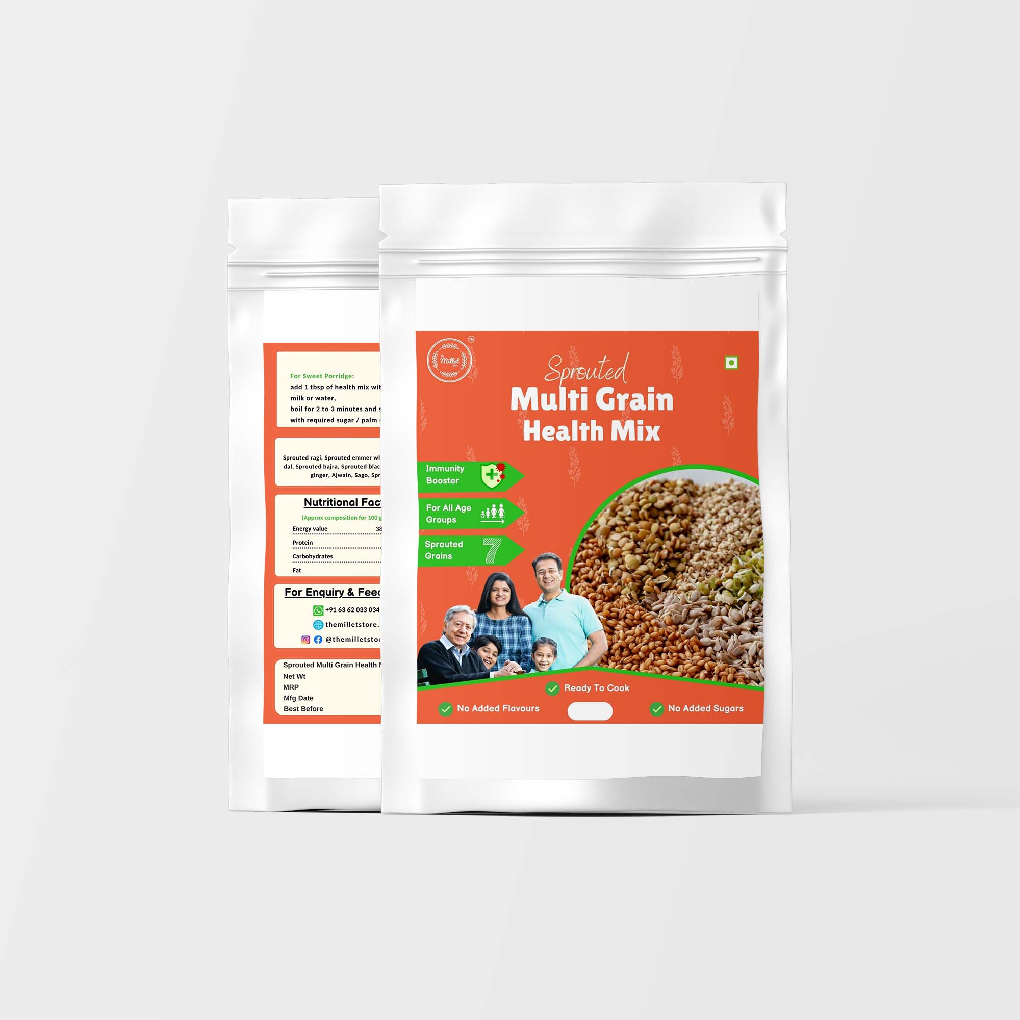 Sprouted Multigrain Health Mix - SathuMaavu (19 Grains) - The Millet Store