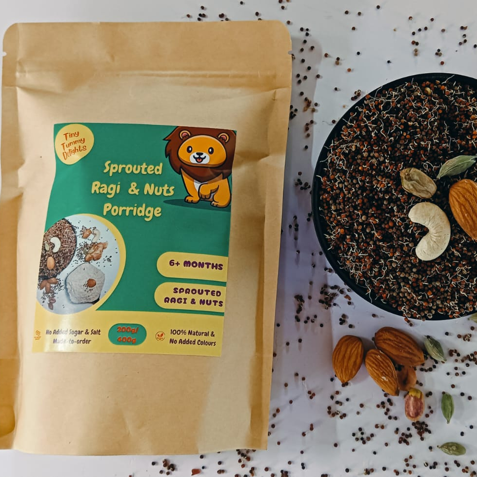 SPROUTED RAGI & NUTS POWDER - BABY FOOD (10+ MONTHS) - The Millet Store