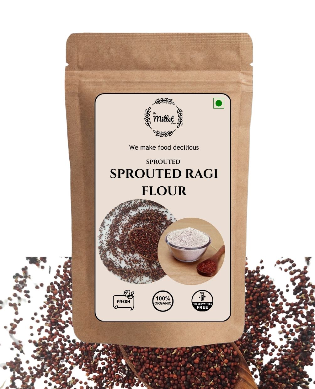 Sprouted Ragi flour - The Millet Store